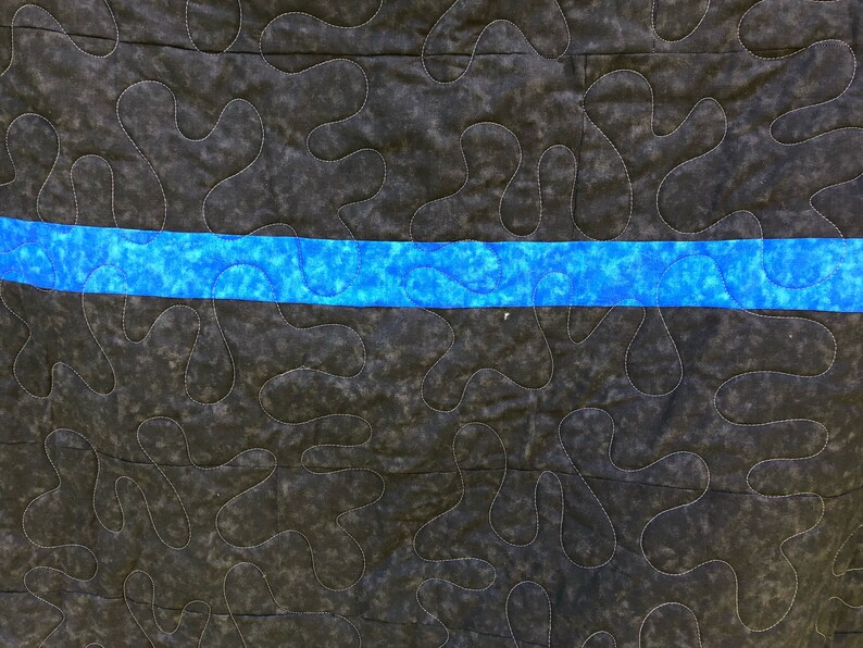Thin Blue Line Throw Quilt or Wallhanging - Can Be Made With Other Line ...
