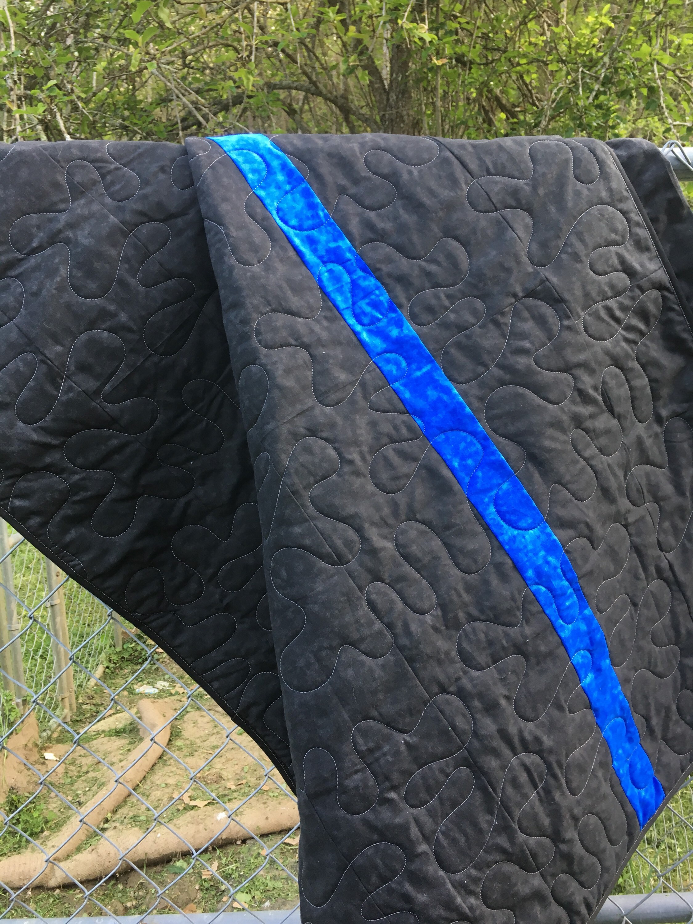 Thin Blue Line Throw Quilt or Wallhanging - Can Be Made With Other Line ...