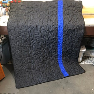 Thin Blue Line Throw Quilt or Wallhanging - Can Be Made With Other Line ...