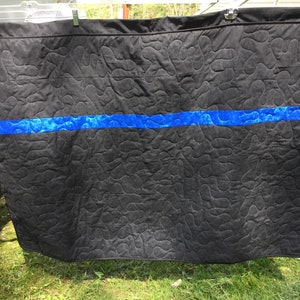 Thin Blue Line Throw Quilt or Wallhanging - Can Be Made With Other Line ...