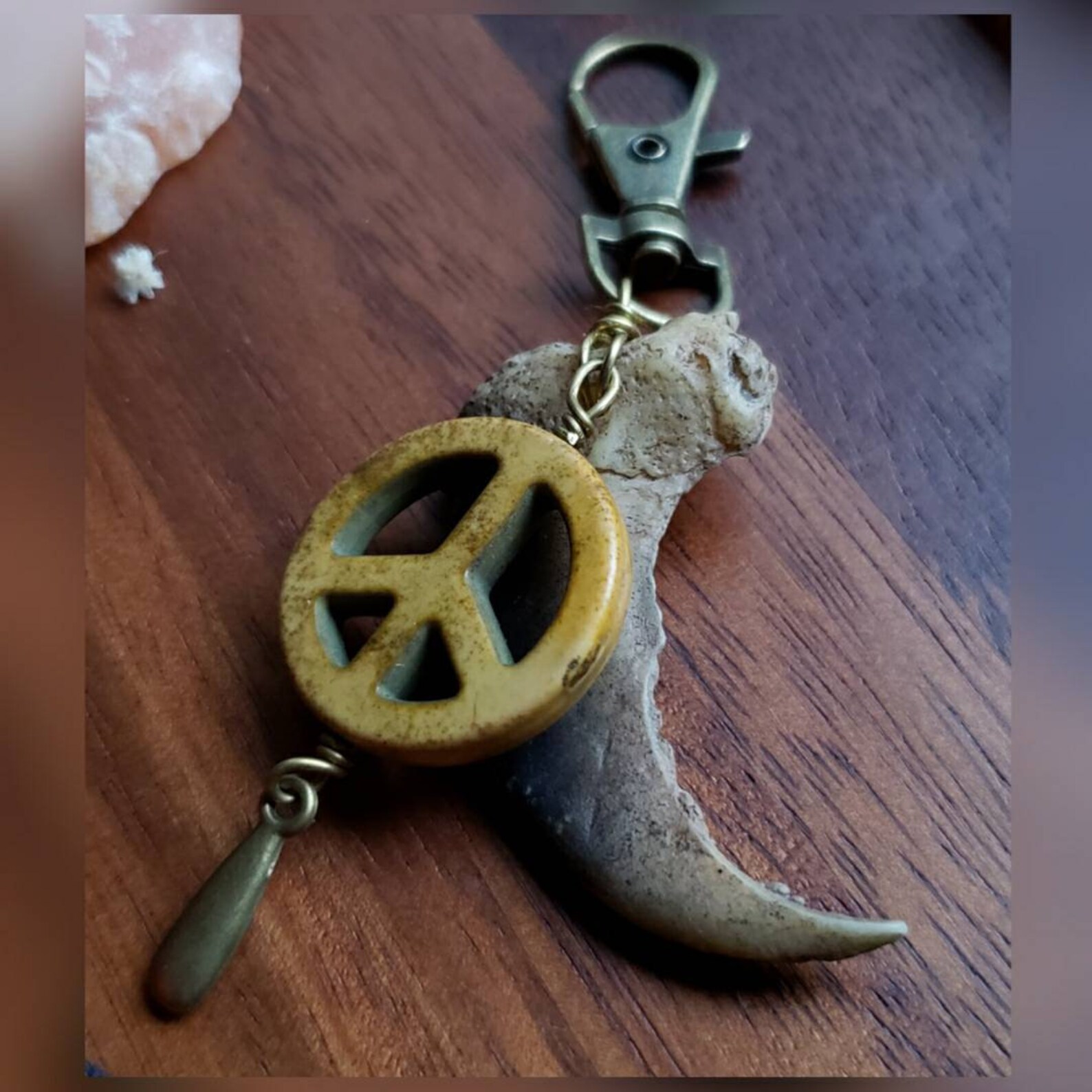 Replica Bear Claw & Peace Sign Keychain Keychains Zipper | Etsy
