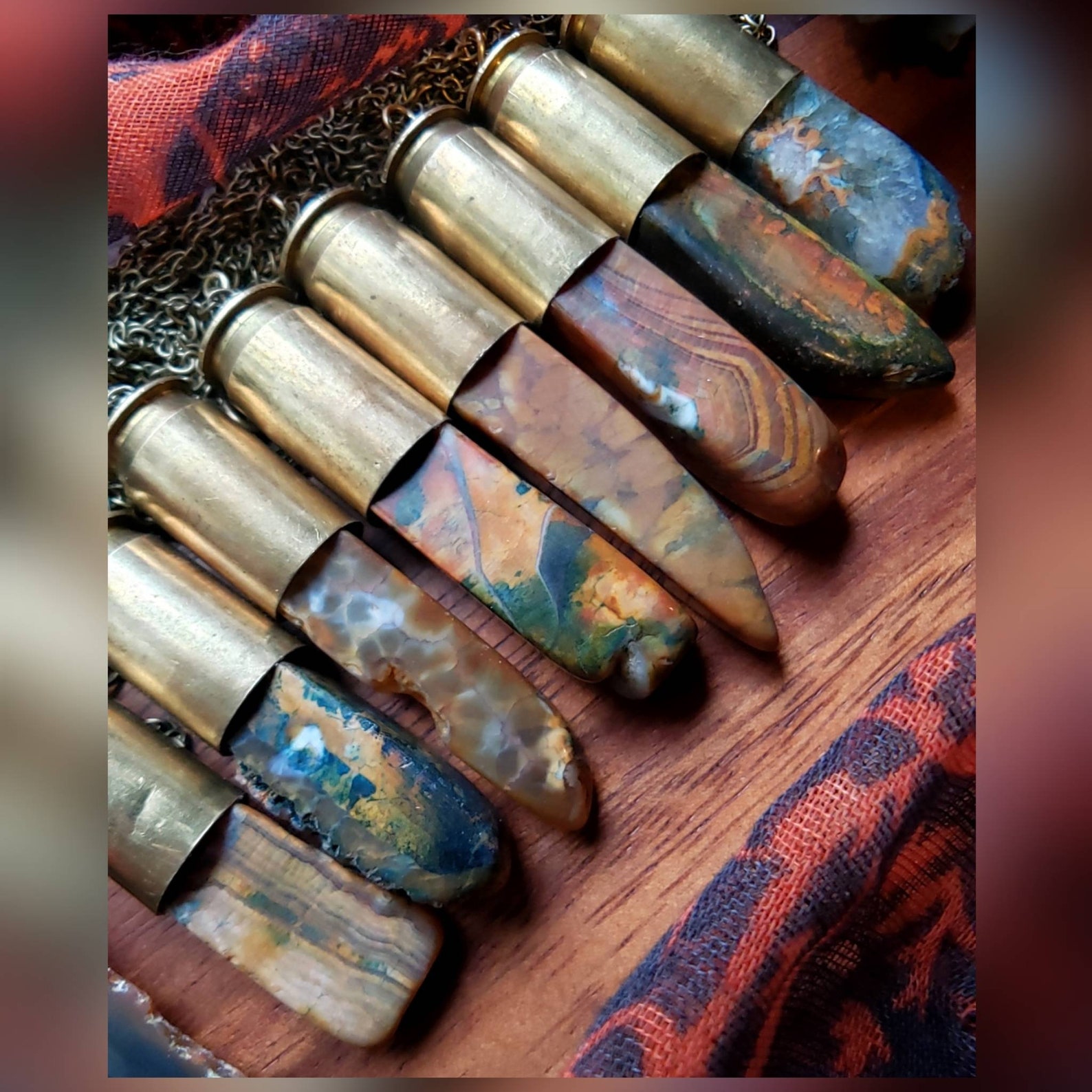 Natural Agate Stone Bullet Necklaces Stone Jewelry Bullet - Etsy