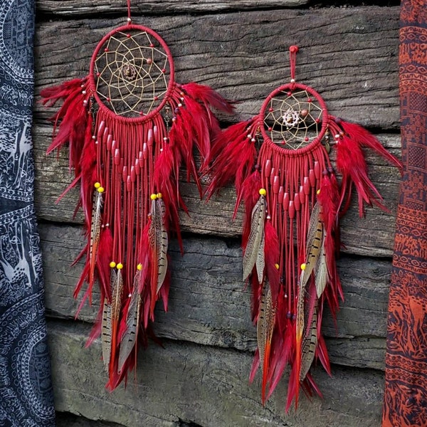 Red Dreamcatcher - Etsy