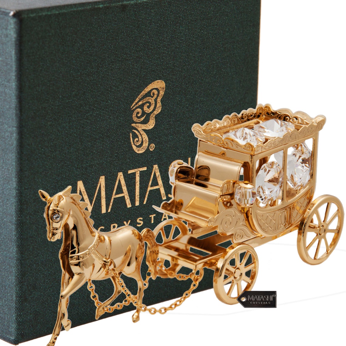 Matashi 24K Gold Plated Crystal Studded Horse Drawn Carriage - Etsy