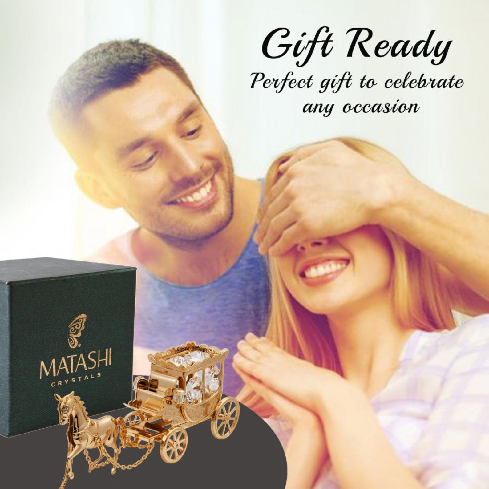 Matashi 24K Gold Plated Crystal Studded Horse Drawn Carriage - Etsy