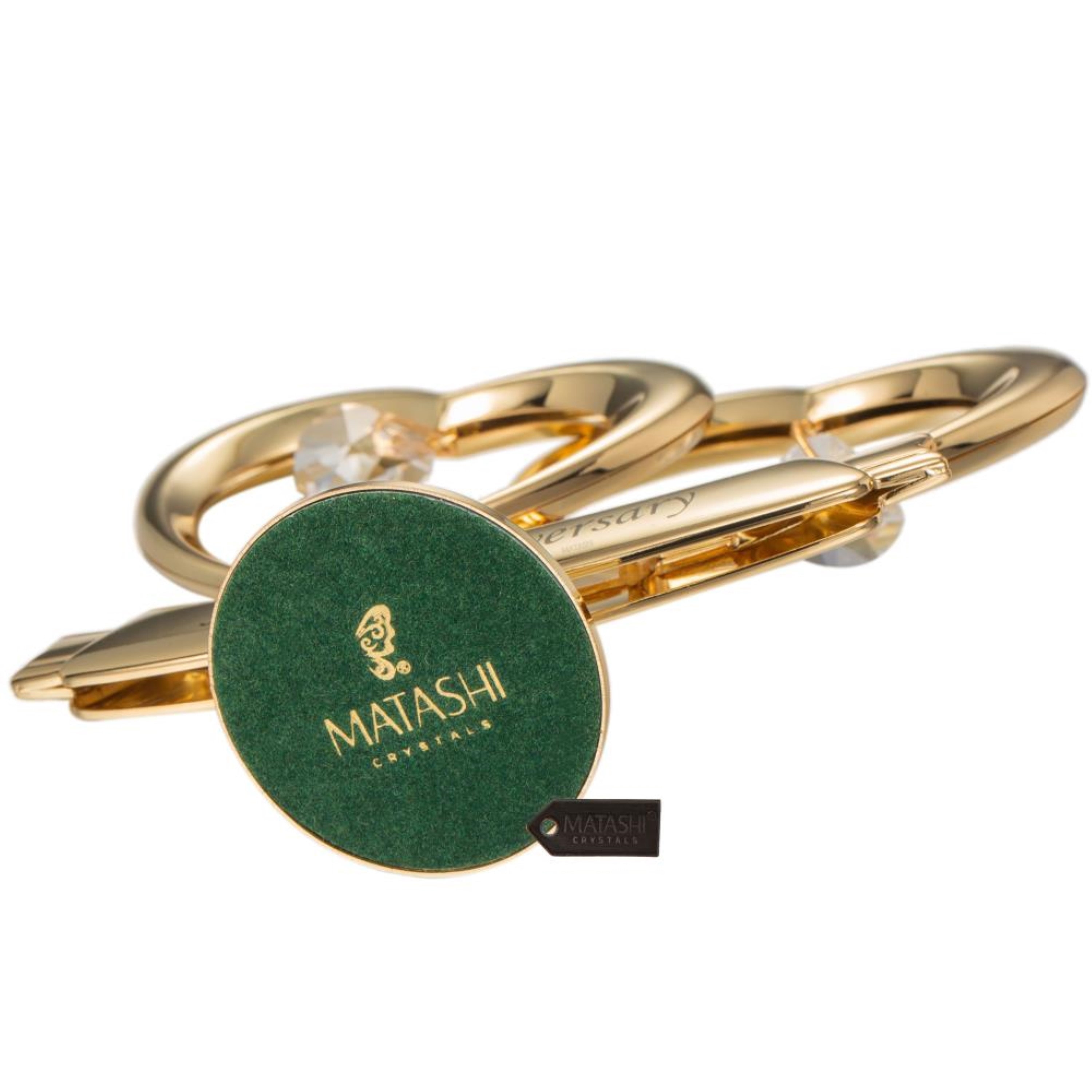 Matashi 24K Gold Plated Crystal Studded Double Heart Happy - Etsy