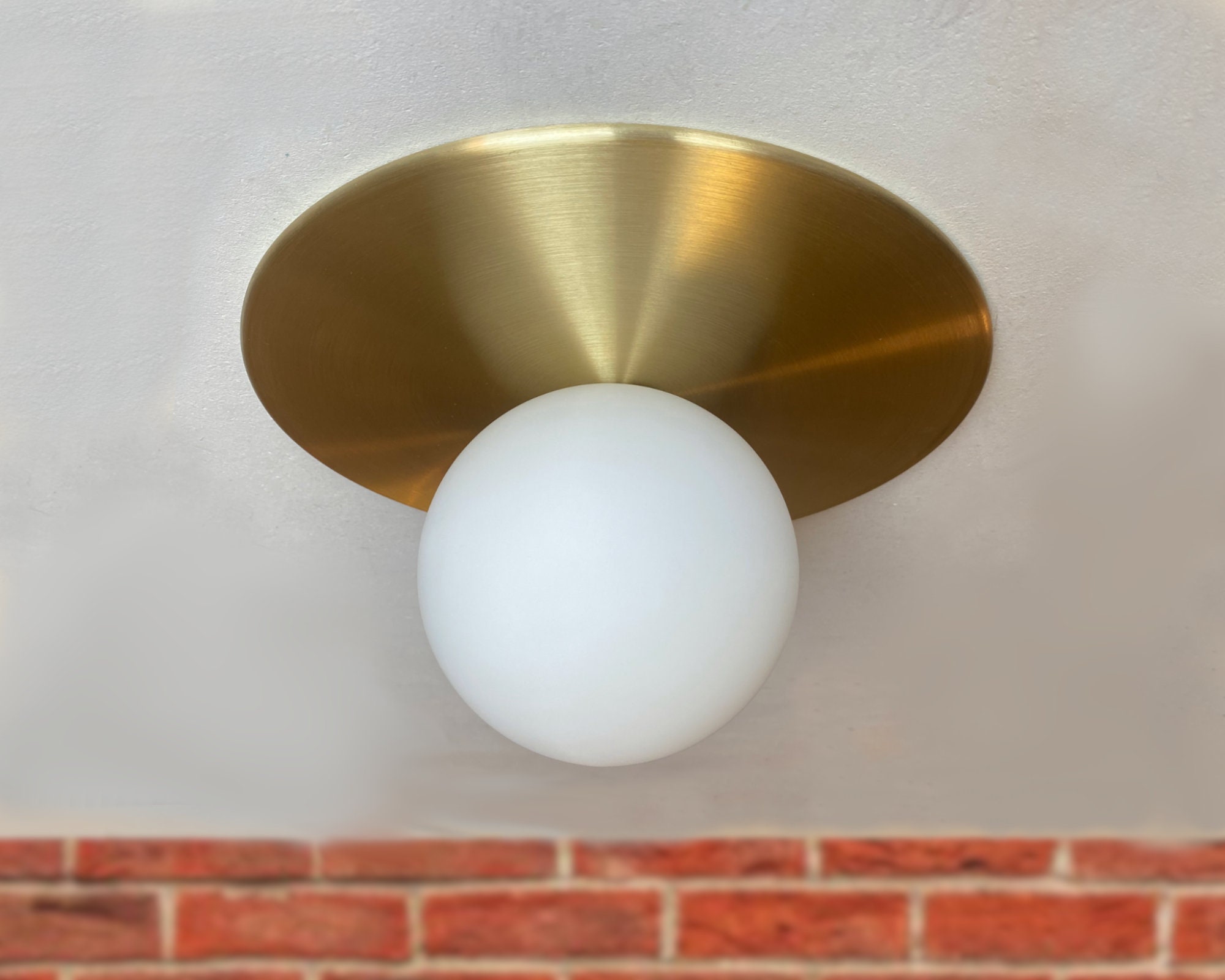 Brass Flush Mount Light the Chelsea Light Low - Etsy