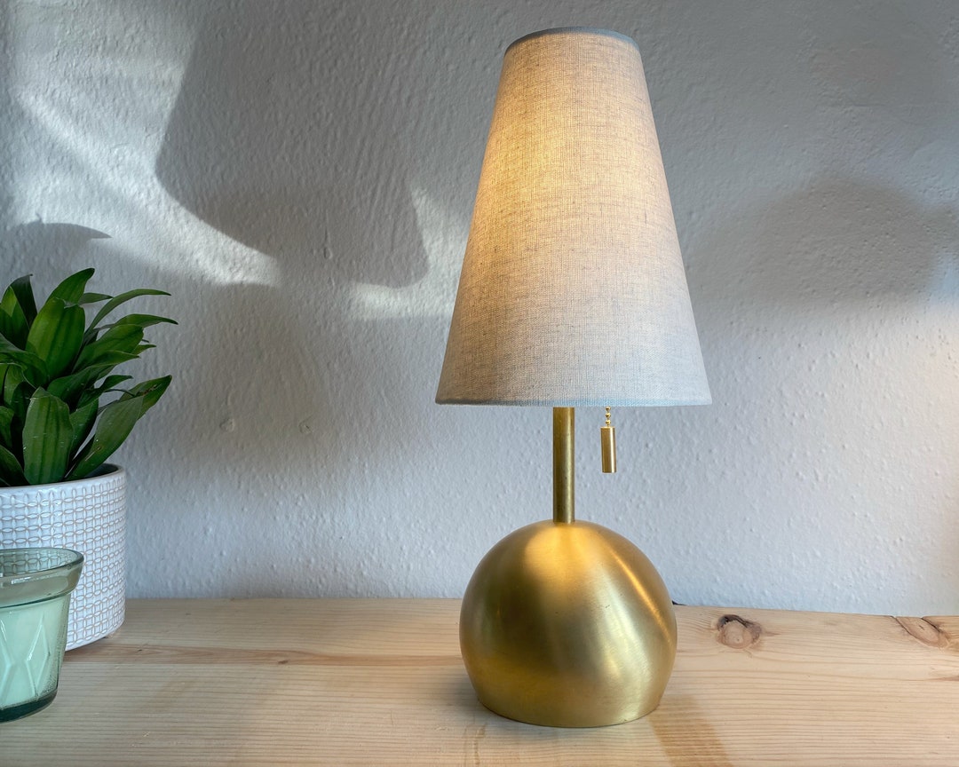 Small Table Lamp • Jack • Linen and Brass Accent Lamp • Modern Table ...