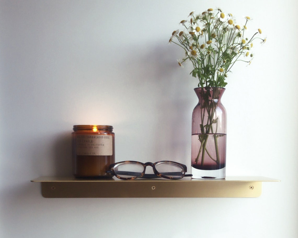 Brass Shelf the right Shelf floating Wall - Etsy
