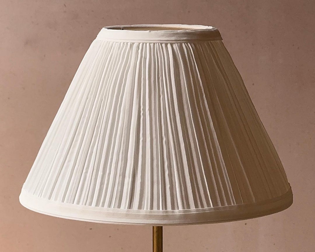 Soft White Pleated Lampshade – Classic Fabric Empire Shade for Table ...
