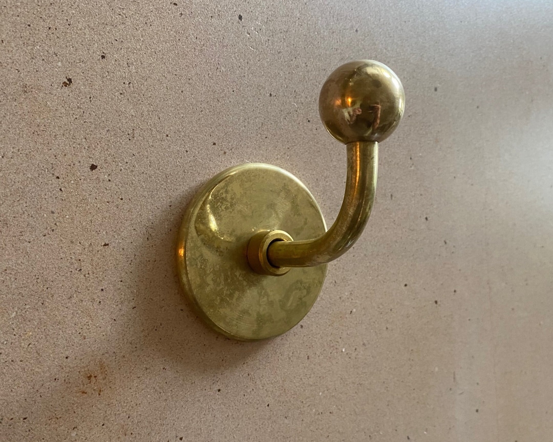 Aged Brass Hook • "the Chelsea Hook" • Unlacquered Brass Coat Hook ...