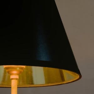 Black Paper Lampshade With Gold Lining – Classic Empire Shade Table ...