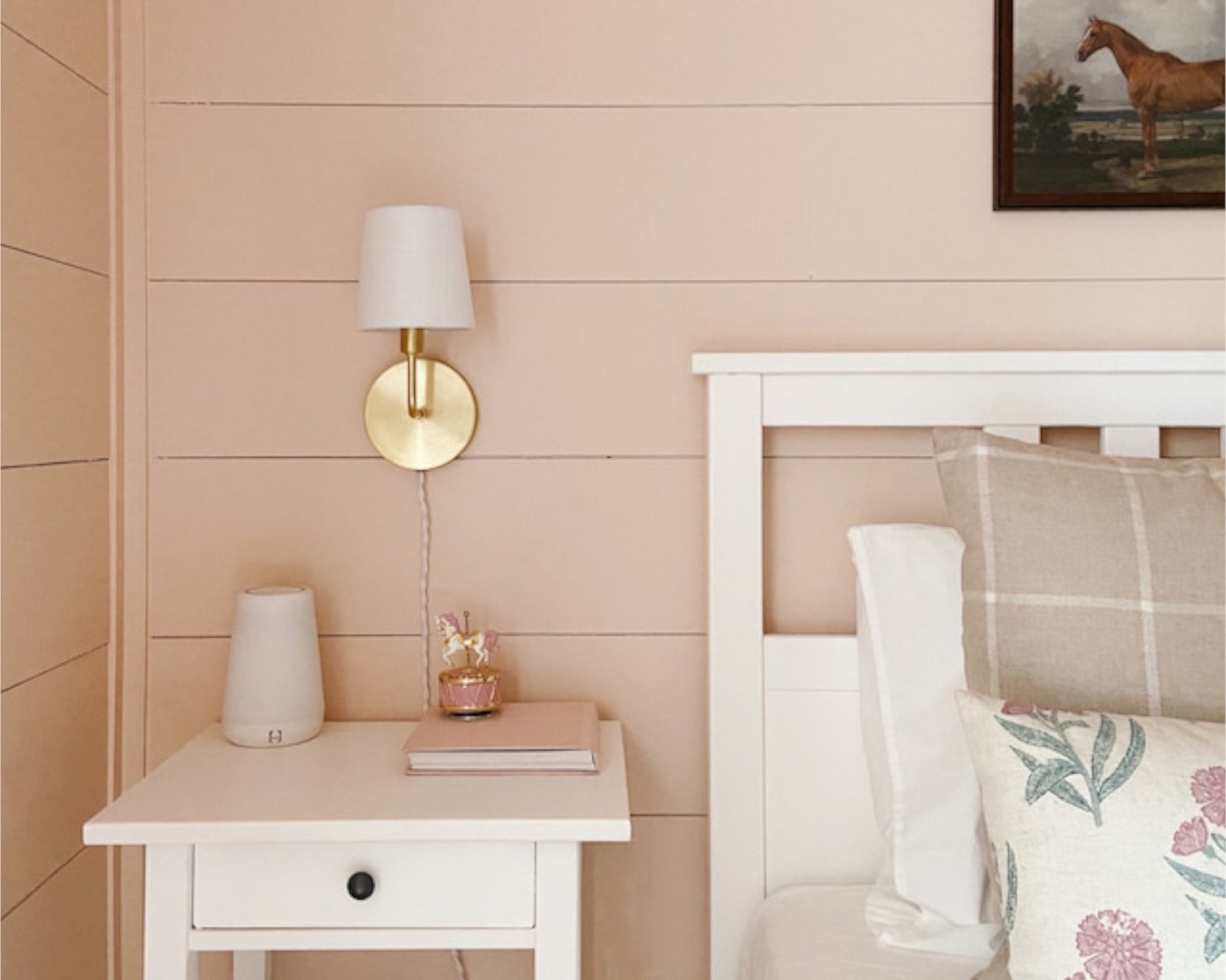 Plug in Wall Sconce Dean Brass Wall Lamp With Black Shade - Etsy