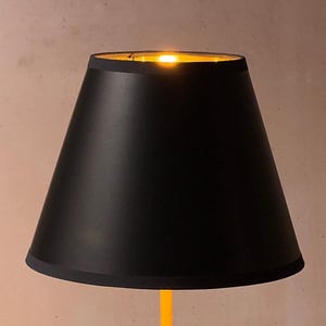 Black Paper Lampshade With Gold Lining – Classic Empire Shade Table ...