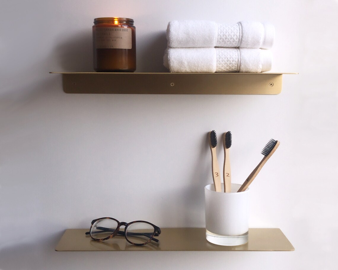 Brass Shelf the right Shelf floating Wall - Etsy
