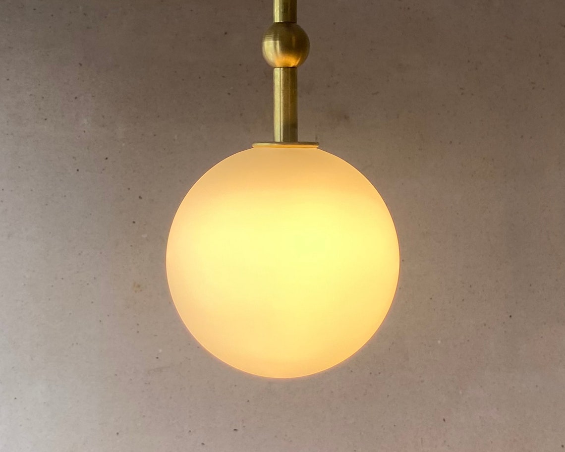 Globe Pendant Light • the Bistro Pendant • Handmade Glass Ceiling Light ...