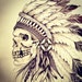 Hand Drawn Zentangle Native American Skull Print - Etsy