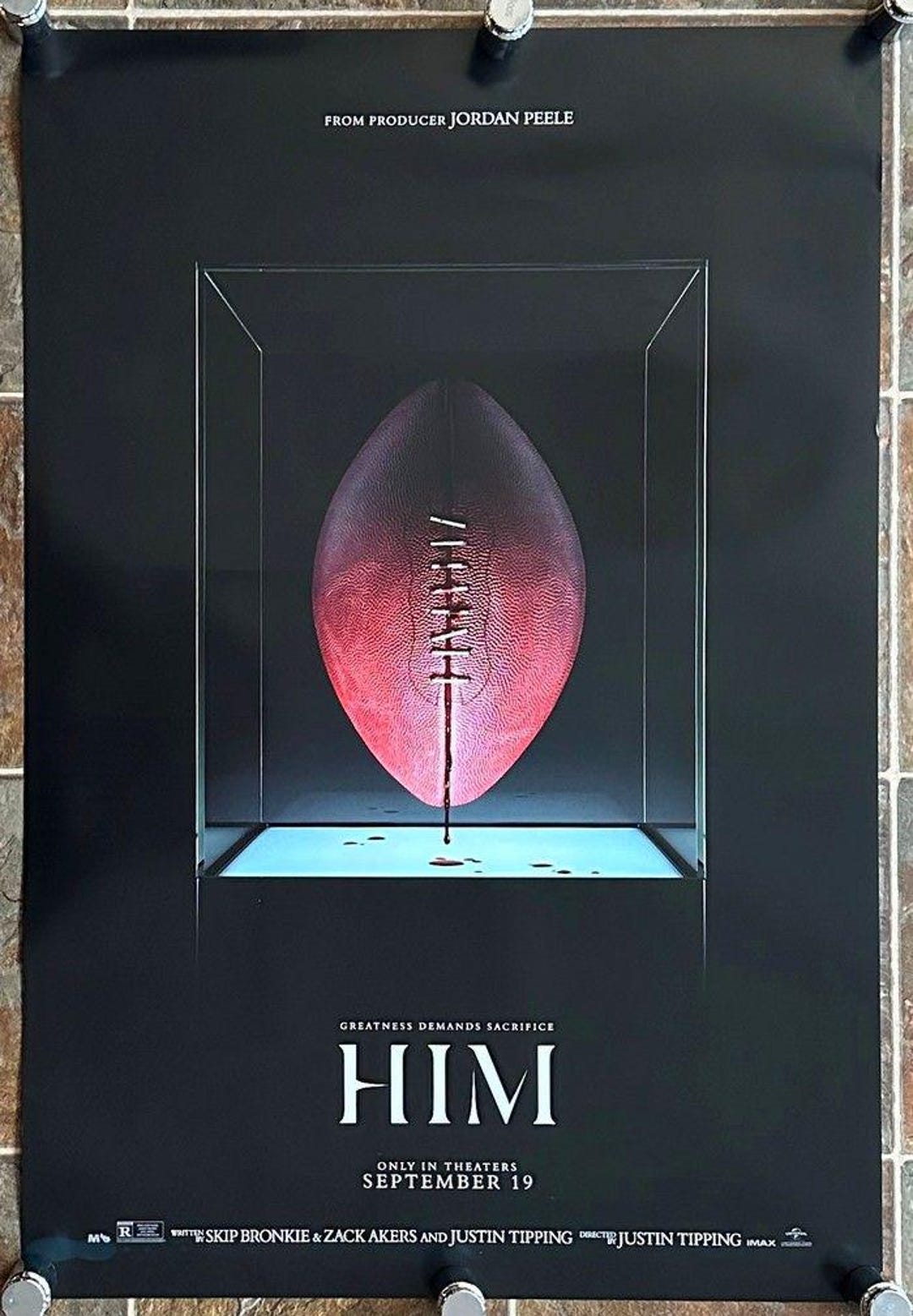 HIM - 2025 - Original 27x40 Advance MOVIE POSTER - Jordan Peele Film - Football - Horror - Tyriq ...