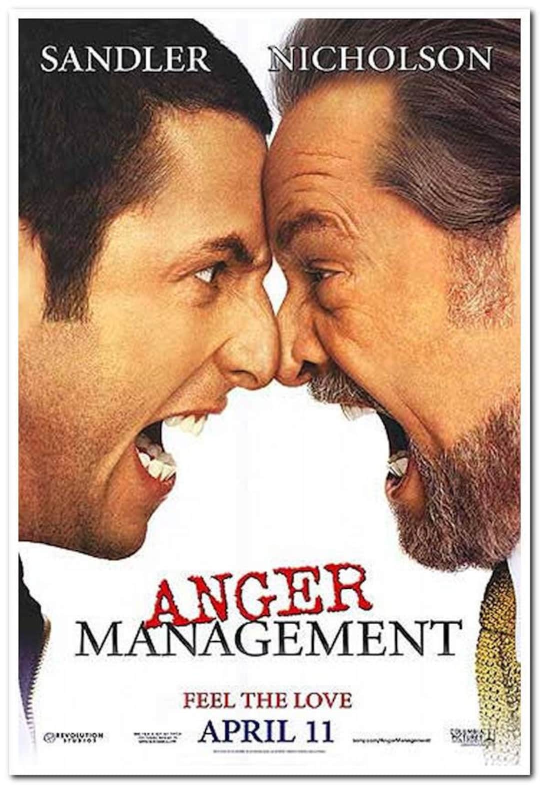 ANGER MANAGEMENT - 2003 - Original 27x40 Advance Movie Poster - Adam Sandler, Jack Nicholson ...