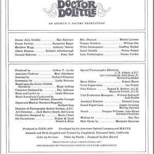 DOCTOR DOLITTLE - 1967 - Original Souvenir Program Book - 52 Pages ...