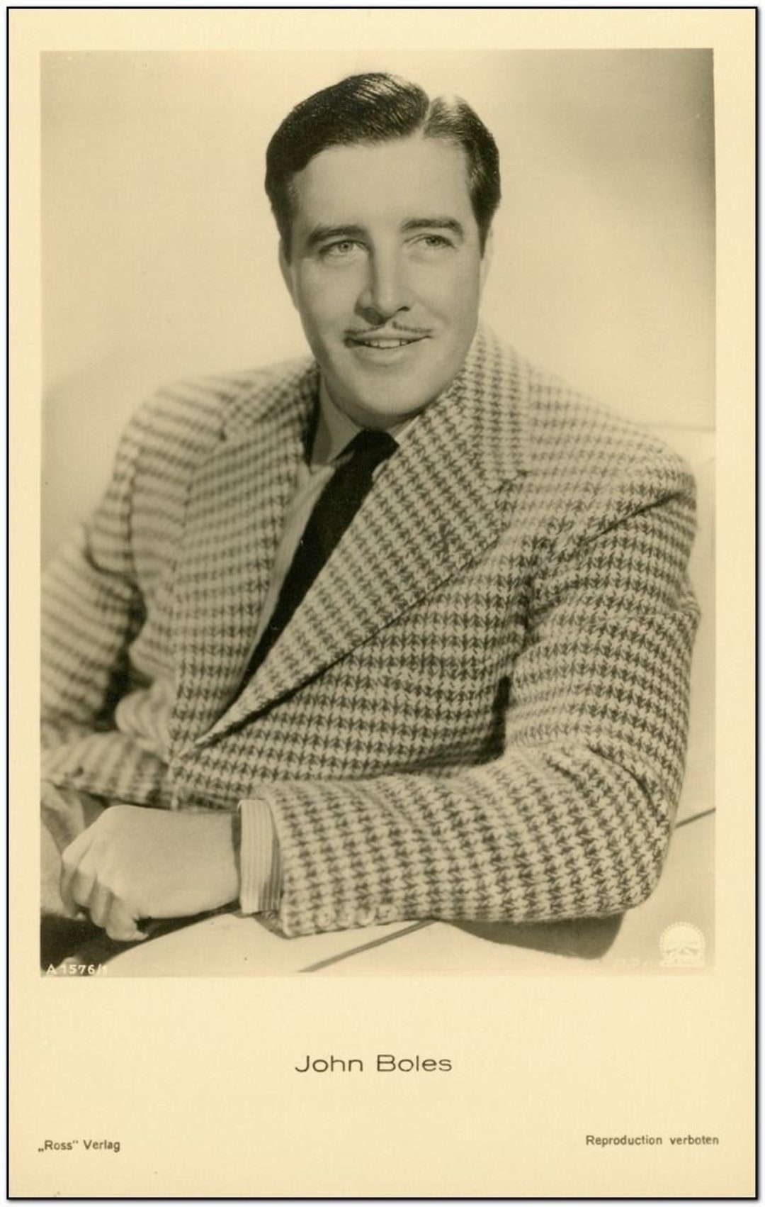 JOHN BOLES - Original 3.5 X 5.5 German Real Photo Postcard (RPCC ...