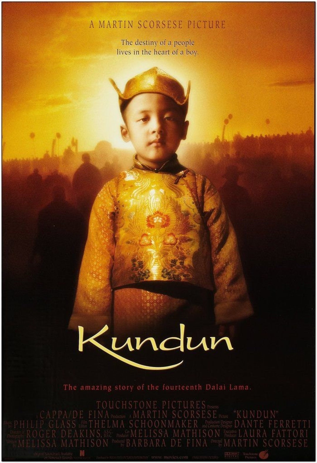 KUNDUN - 1997 - Original 27x40 Movie Poster - MARTIN SCORSESE Film ...