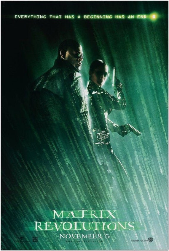 MATRIX REVOLUTIONS 2003 Original 27x40 Movie Poster | Etsy