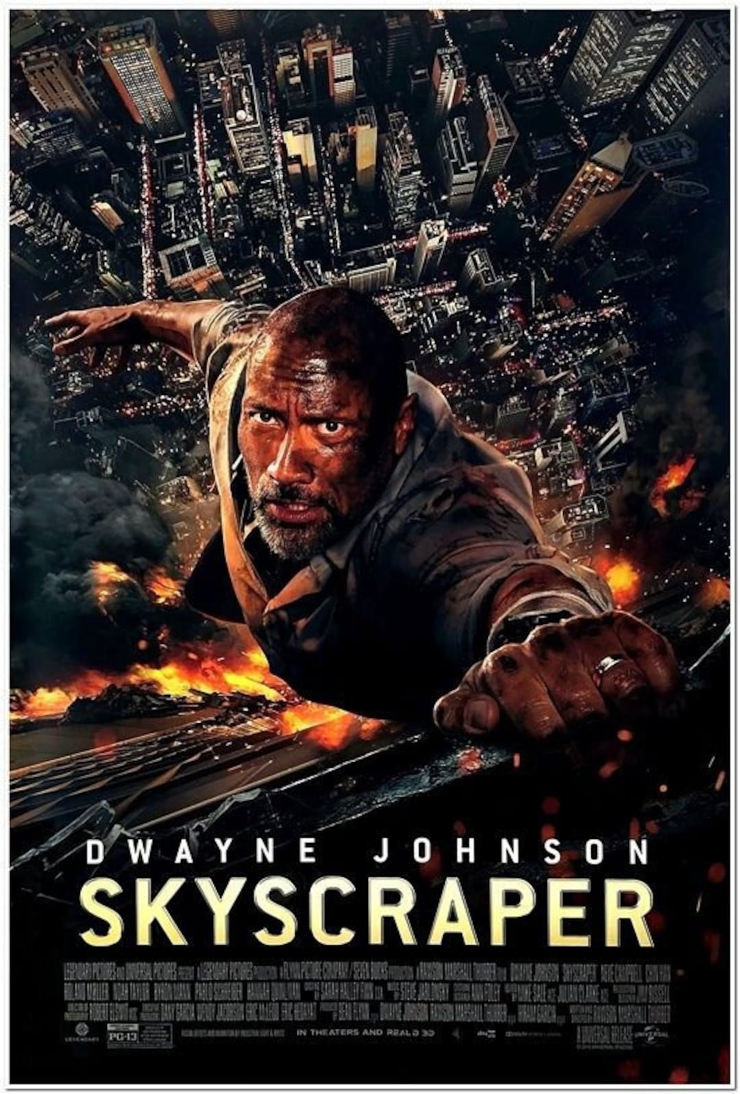 SKYSCRAPER - 2018 - Original 27x40 D/S Final Movie Poster - DWAYNE ...