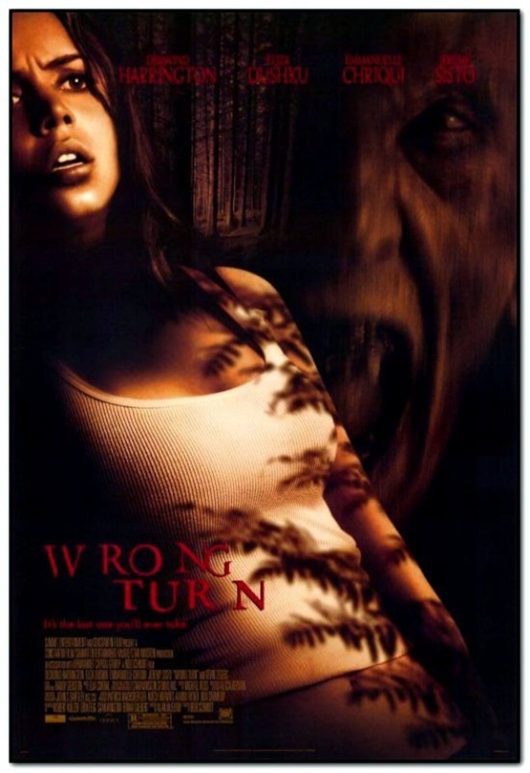 WRONG TURN - 2003 - Original 27x40 Movie Poster - Sexy Eliza Dushku - Also Stars Emmanuelle ...