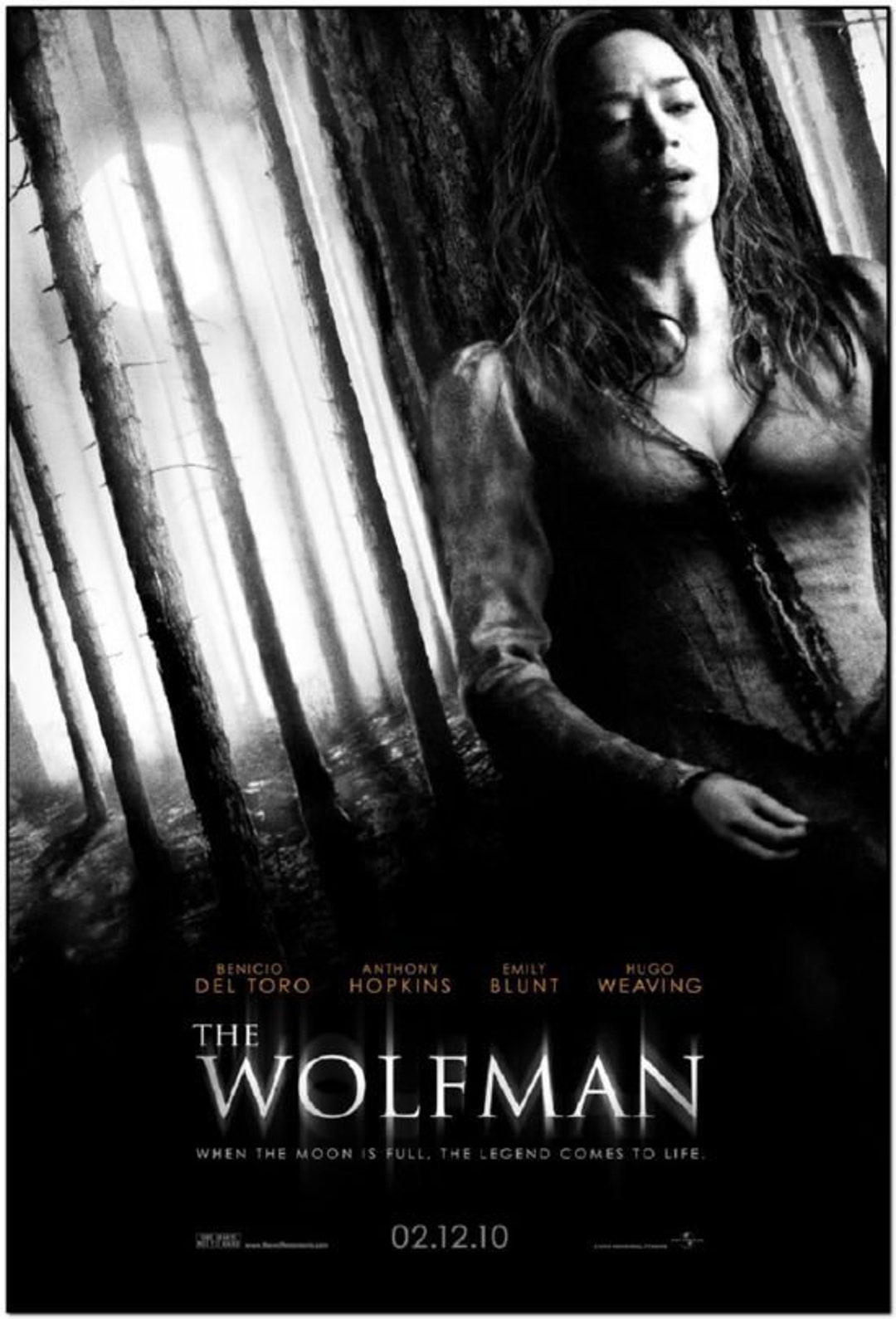WOLFMAN - 2010 - Original 27 X 40 Movie Poster - Advance Style of Girl - EMILY BLUNT, Benicio ...