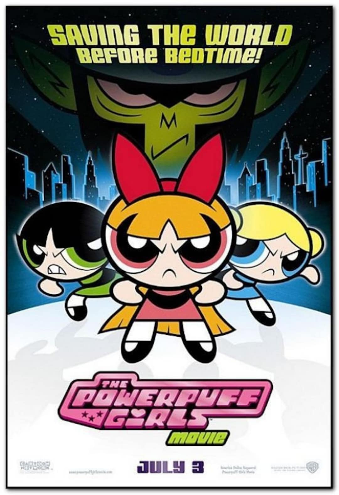 POWERPUFF GIRLS MOVIE - 2002 - Original 2-sided Advance Movie Poster ...