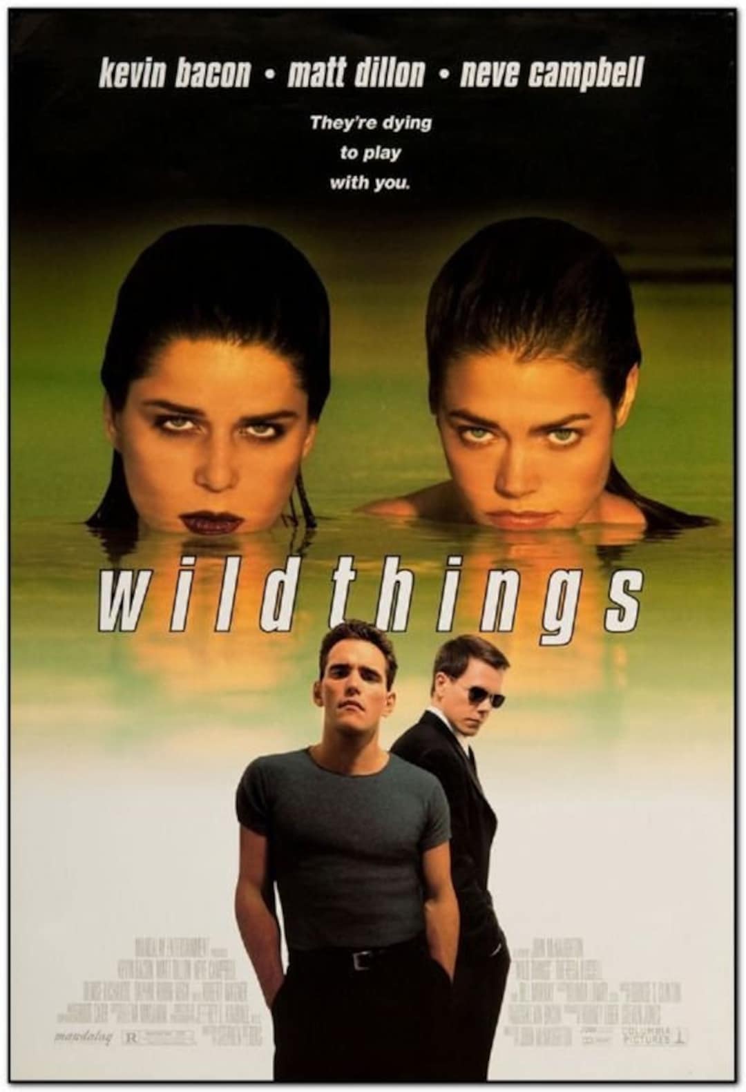 WILD THINGS 1998 Original 27x40 Movie Poster Matt Dillon, Kevin Bacon ...