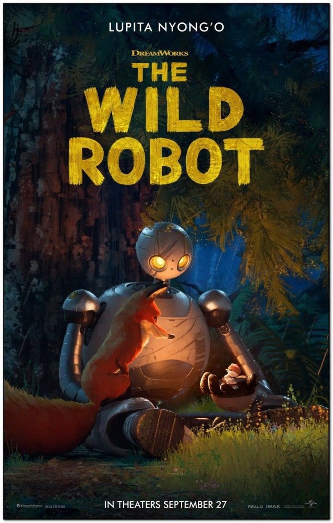 WILD ROBOT 2024 Original 27x40 Advance Movie Poster b Voices of Lupita ...