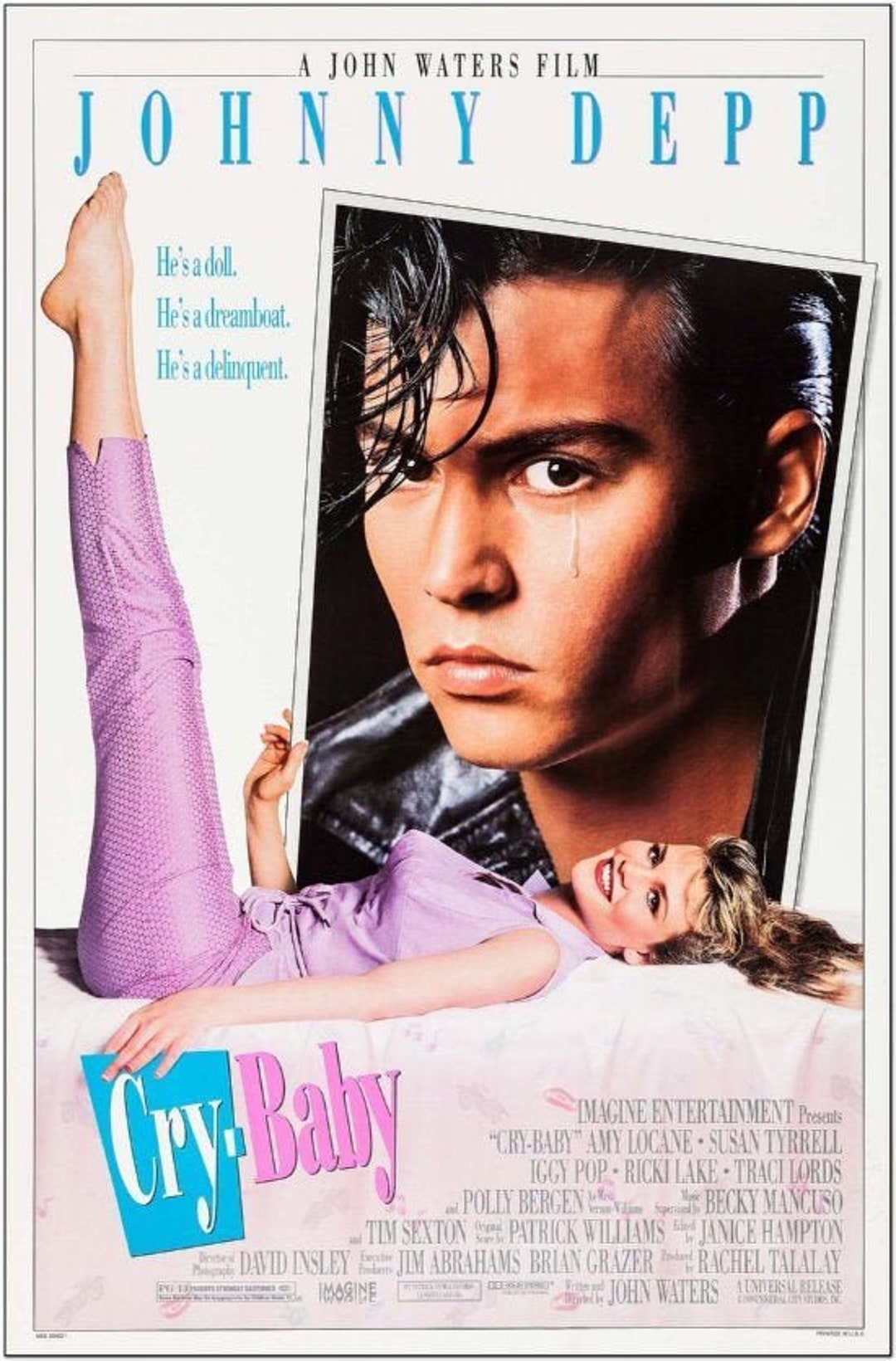 Cry Baby 1990 Original 27x41 Movie Poster Traci Lords Johnny