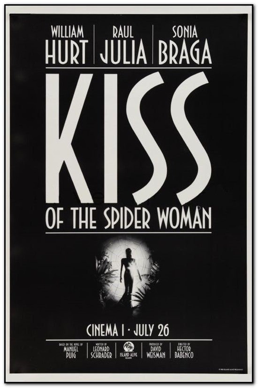 KISS of the SPIDER WOMAN 1985 Original 27x41 Advance Movie Poster ...