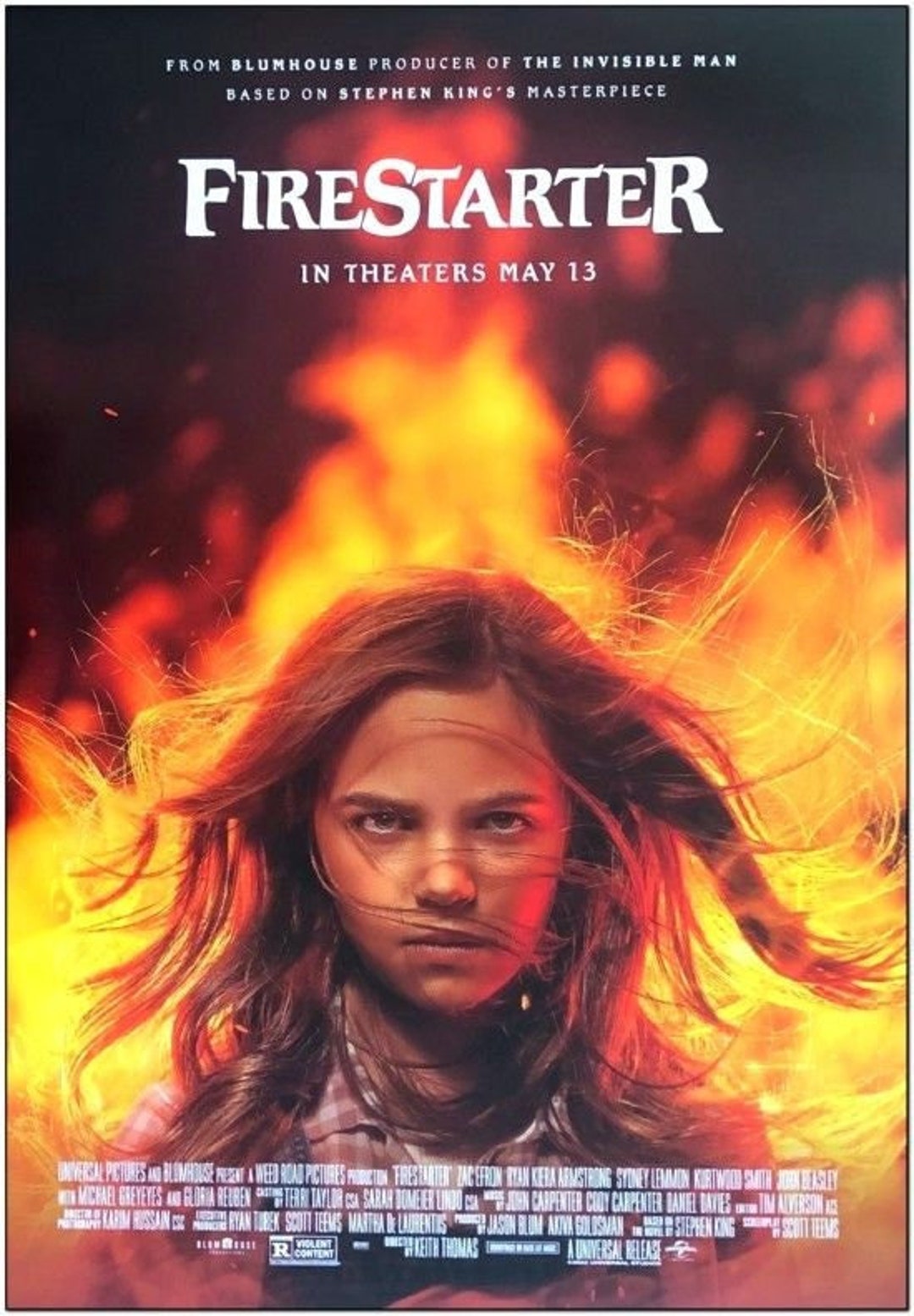 FIRESTARTER -2022- Original 27X40 Final Movie Poster - ZAC EFRON ...