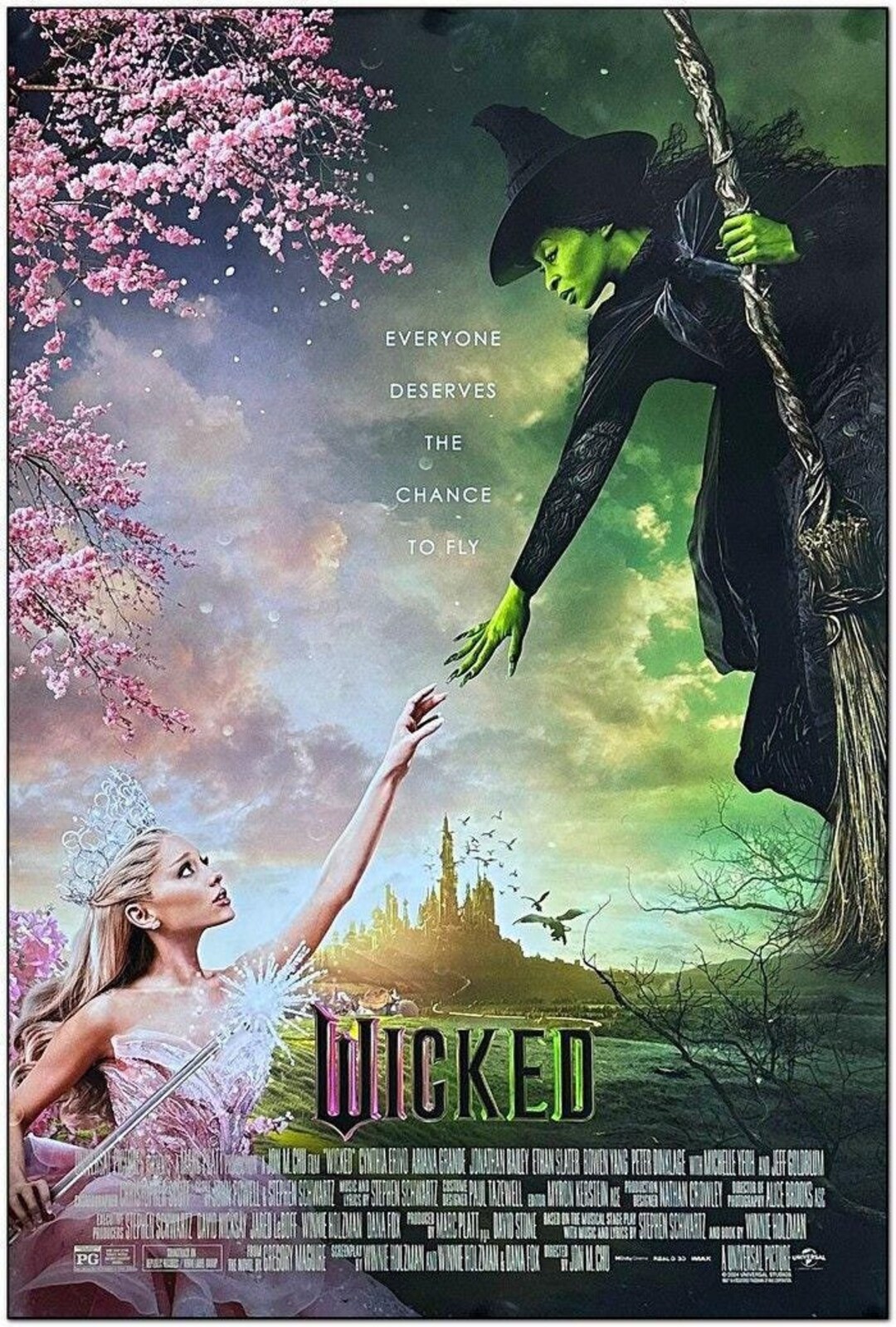 WICKED 2024 Original 27x40 Movie Poster Final Style With Credits ARIANA ...