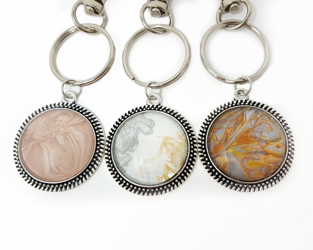 Fluid Art Jewelry Keychains - Etsy