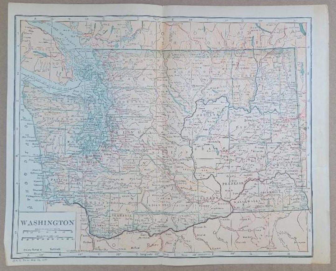 Original 1925 Map of Washington State - 9" X 11" - Etsy