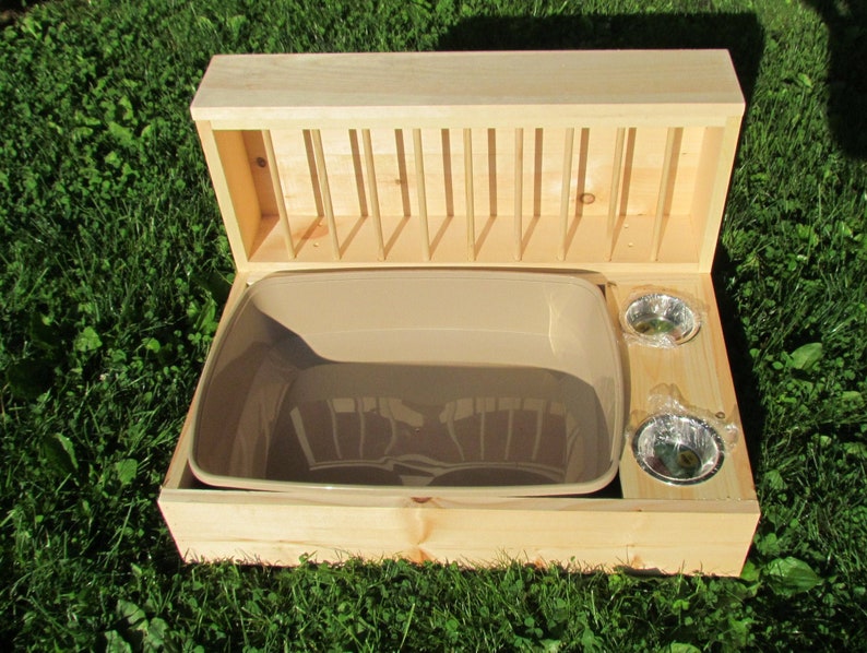 Large W/ Side Bowls Hop Box: Rabbit Bunny Hay Feeder and - Etsy
