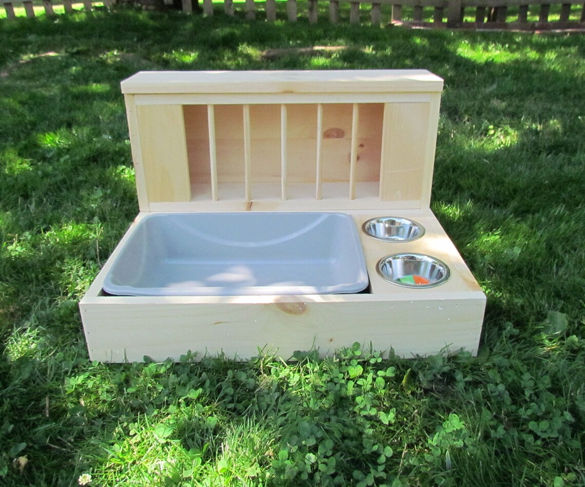 Small W/ Side Bowls Hop Box: Rabbit Bunny Hay Feeder and - Etsy