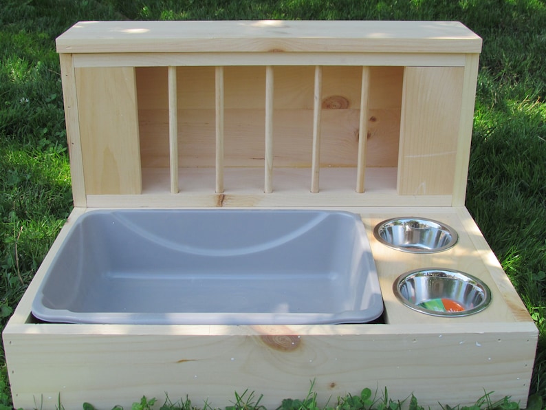 Small W/ Side Bowls Hop Box: Rabbit Bunny Hay Feeder and - Etsy