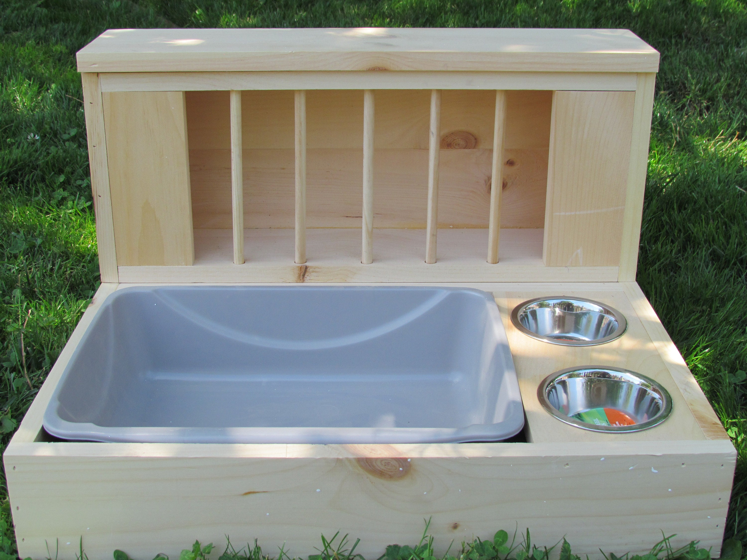 Small W/ Side Bowls Hop Box: Rabbit Bunny Hay Feeder and - Etsy