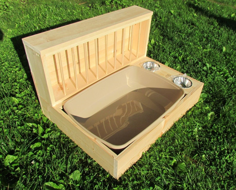Large W/ Side Bowls Hop Box: Rabbit Bunny Hay Feeder and - Etsy