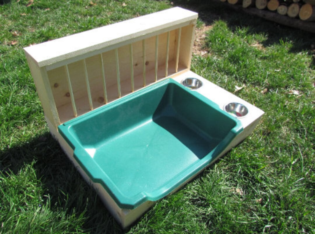 Large - EZ Entry With Side Bowls Hop Box - Rabbit Bunny Hay Feeder and ...