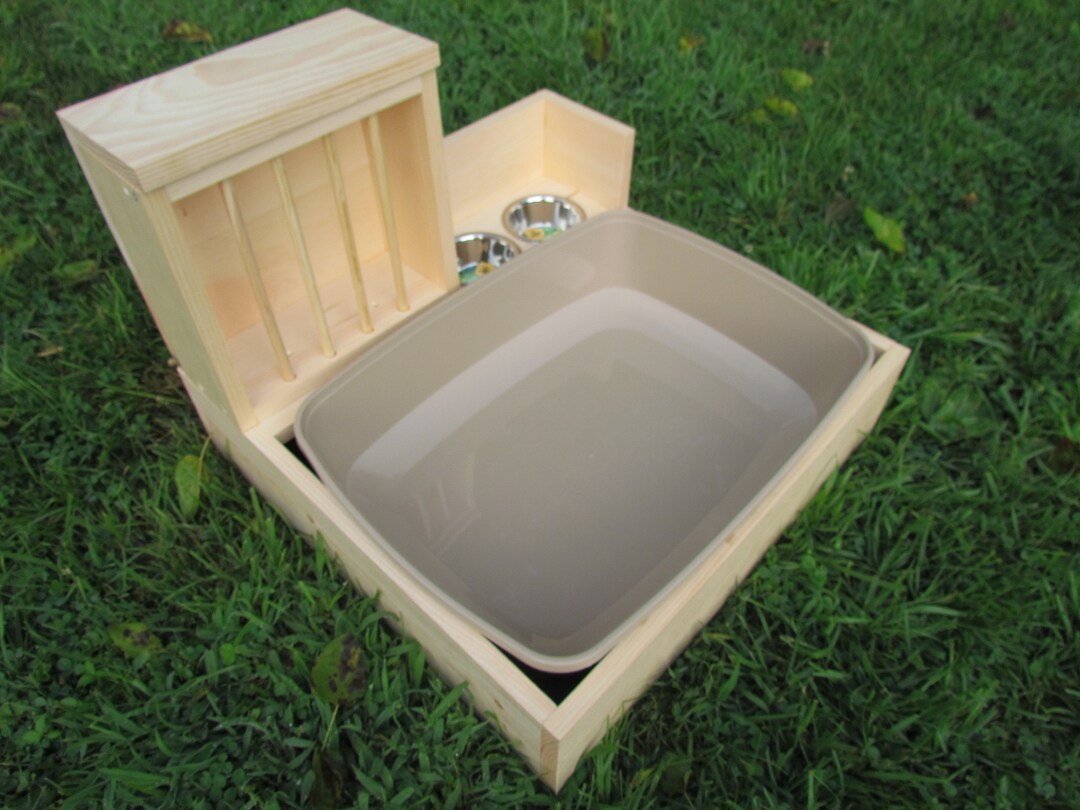 Large W/ Back Bowls Hop Box: Rabbit Bunny Hay Feeder and Litter Pan ...