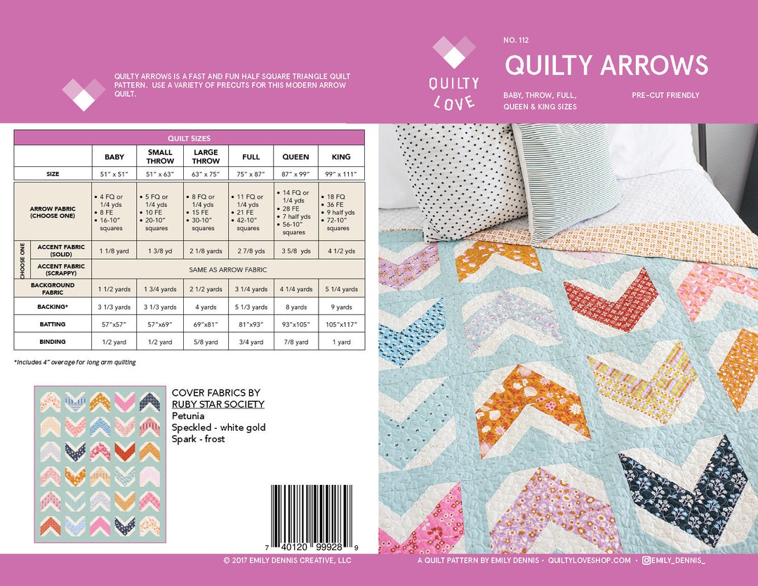 Quilty Arrows PDF Quilt Pattern/ Modern Quilt Pattern/ Arrow Quilt ...