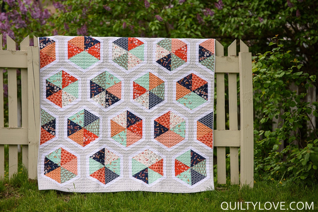 Triangle Hexies PDF Quilt Pattern / Hexie Quilt / Modern - Etsy Australia
