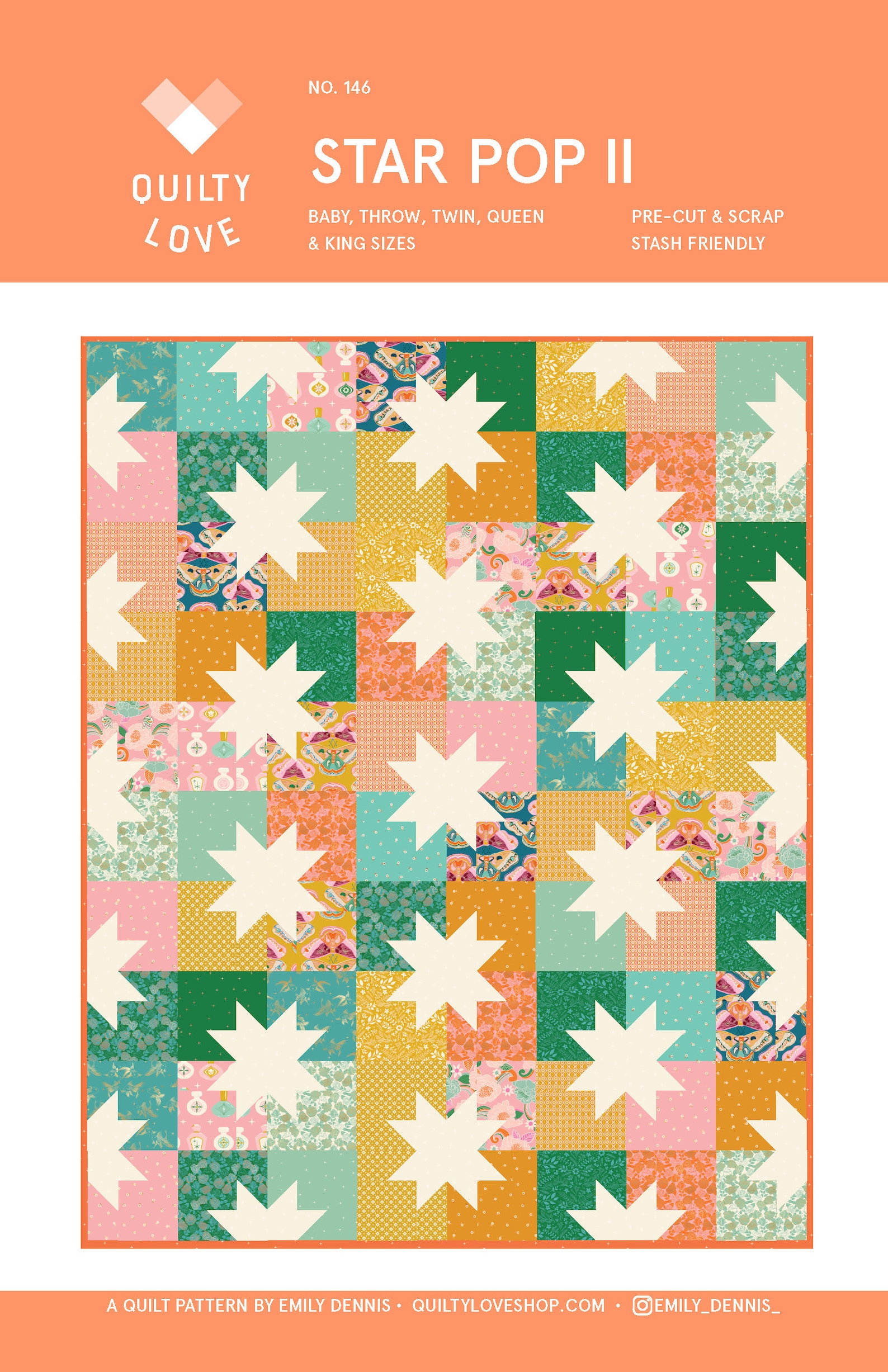 Star Pop II Quilt Pattern Scrappy and Stash Friendly Star - Etsy