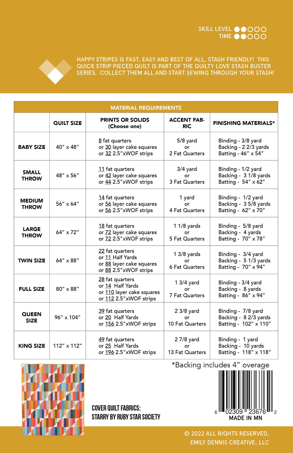 Happy Stripes PDF Quilt Pattern/ Stash Buster Quilt Pattern/ - Etsy